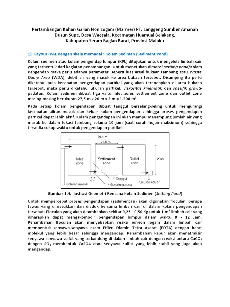 Data IPAL Untuk Penyusunan Pertek PT. LSA | PDF