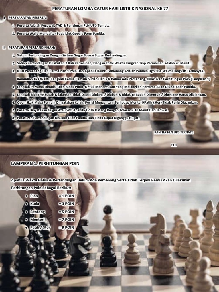 Peraturan Lomba Catur HLN 77 Rev. 1 | PDF