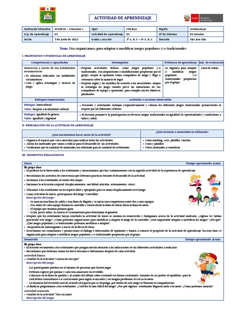 Sesion de Aprendizaje Elar | PDF | Aprendizaje | Maestros