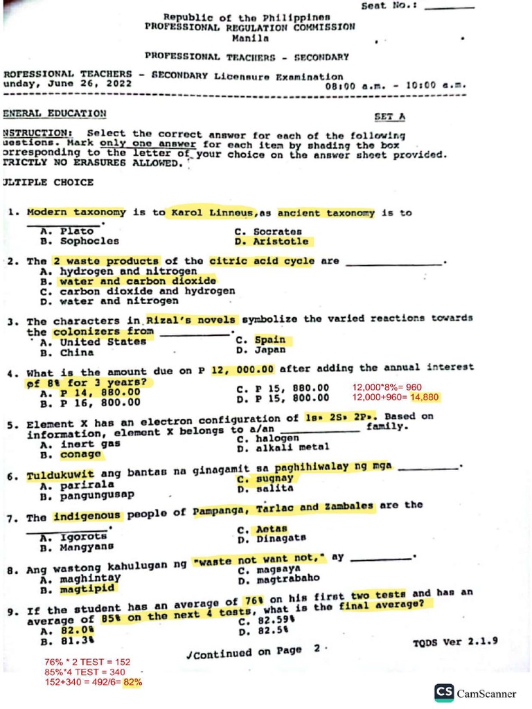 Gened June 2022 Actual Board Questions | PDF