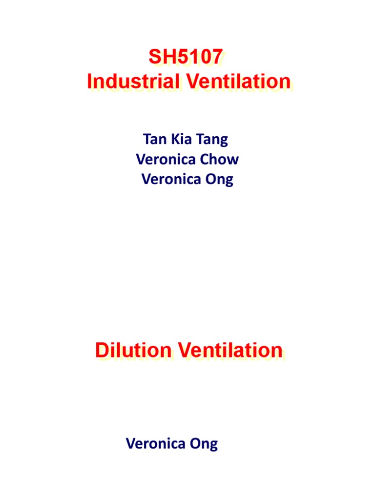 Dilution Ventilation Principles & Equations | PDF | Ventilation ...