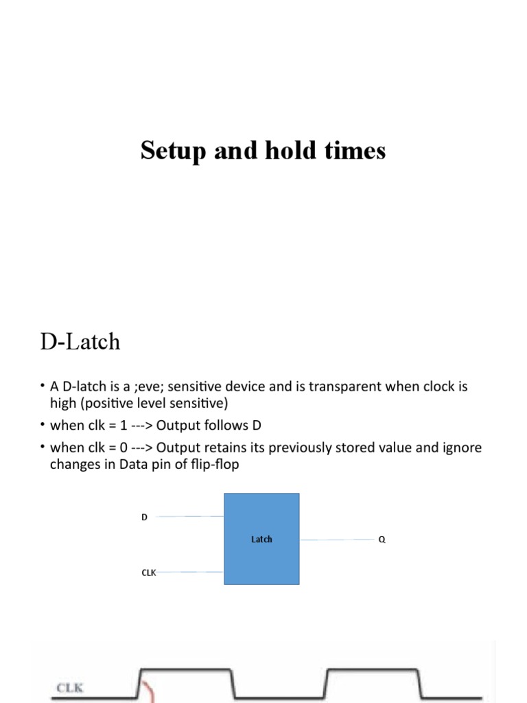 Setup and Hold Times in Flip-Flops | PDF