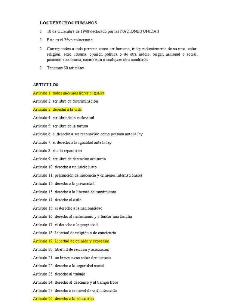 Los Derechos Humanos | PDF | Derechos humanos | Principios éticos
