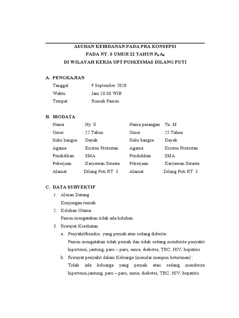 Askeb Prakonsepsi 1 | PDF | Kesehatan Holistik | Gaya Hidup