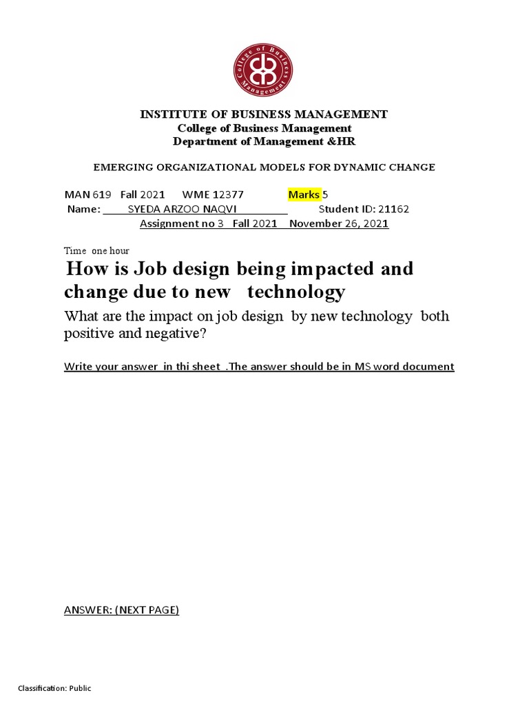 Assignment No 3 | PDF | Innovation | Behavioural Sciences Assignment No 3 | PDF | Innovation | Behavioural Sciences