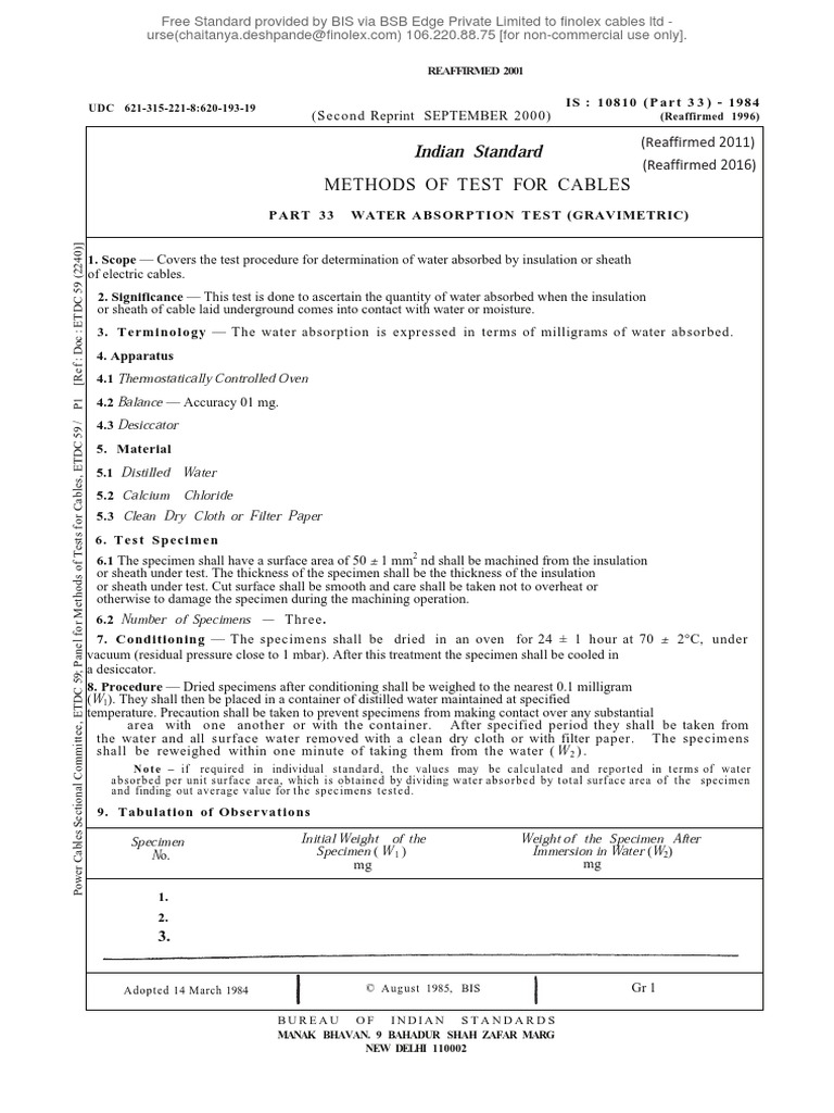 33 Water Absorption Test (Gravimetric) | PDF | Water | Applied And ...