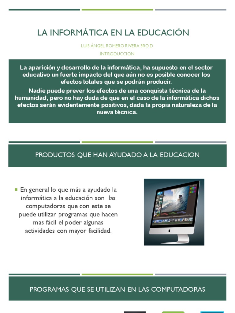 La Informática en La Educación | PDF | Informática | Internet