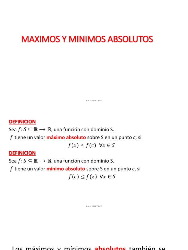 Extremos Locales y Globales (Completo) | PDF | Máximos y mínimos ...