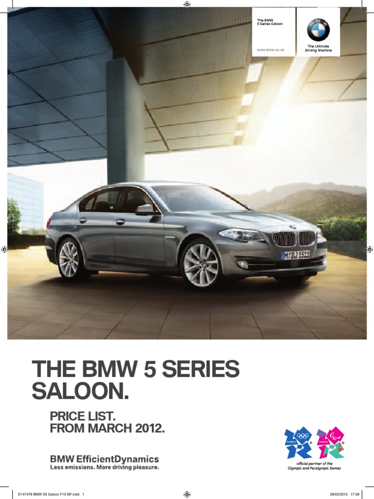 E147478 BMW 5S Saloon F10 NF FPO | PDF | Bmw | Fuel Economy In Automobiles