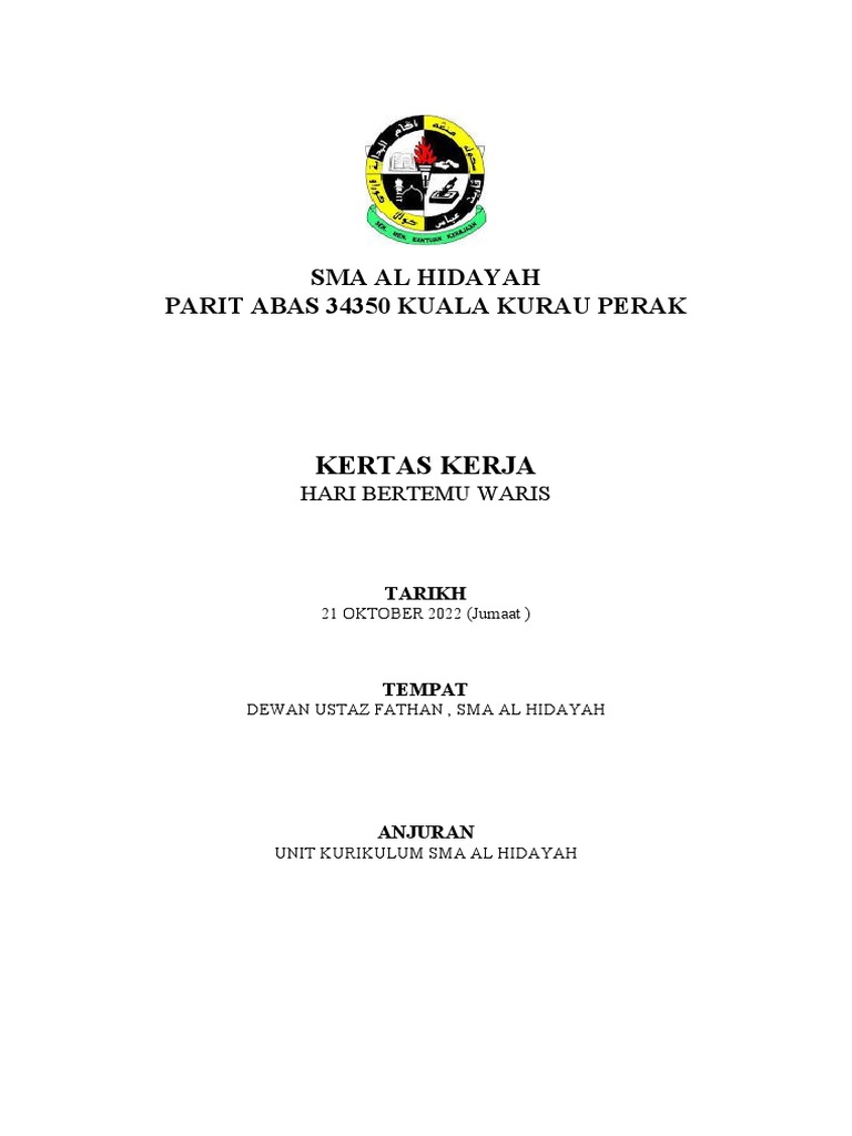 Kertas Kerja HARI BERTEMU WARIS | PDF