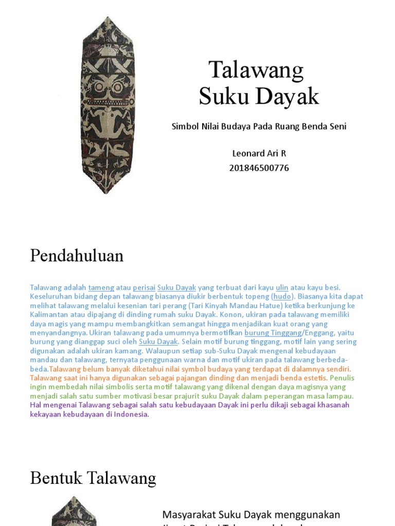 Talawang Suku Dayak | PDF