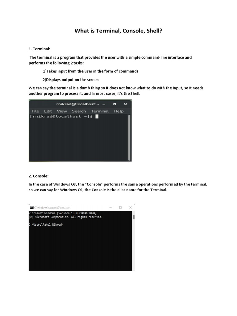 Terminal And Shutdown Cmd Pdf Command Line Interface Shell