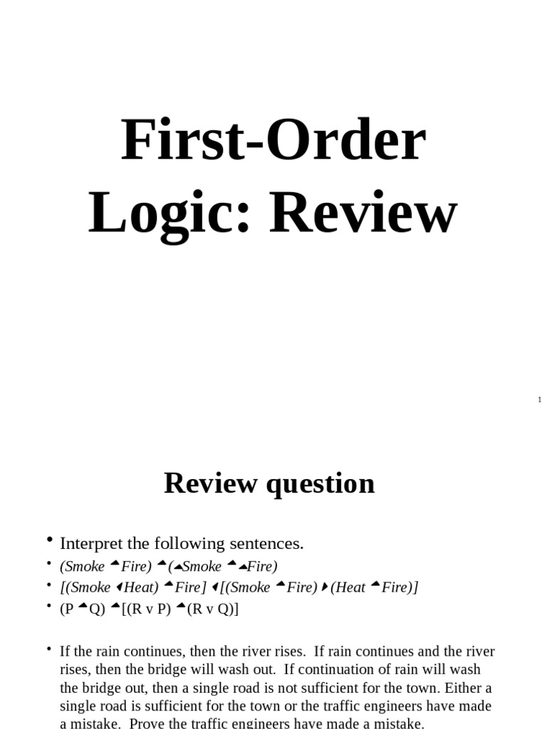 First-Order Logic: Review | Download Free PDF | Interpretation (Logic) | Axiom