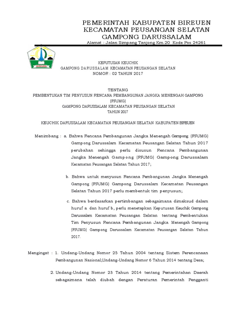 SK Tim Penyusun | PDF