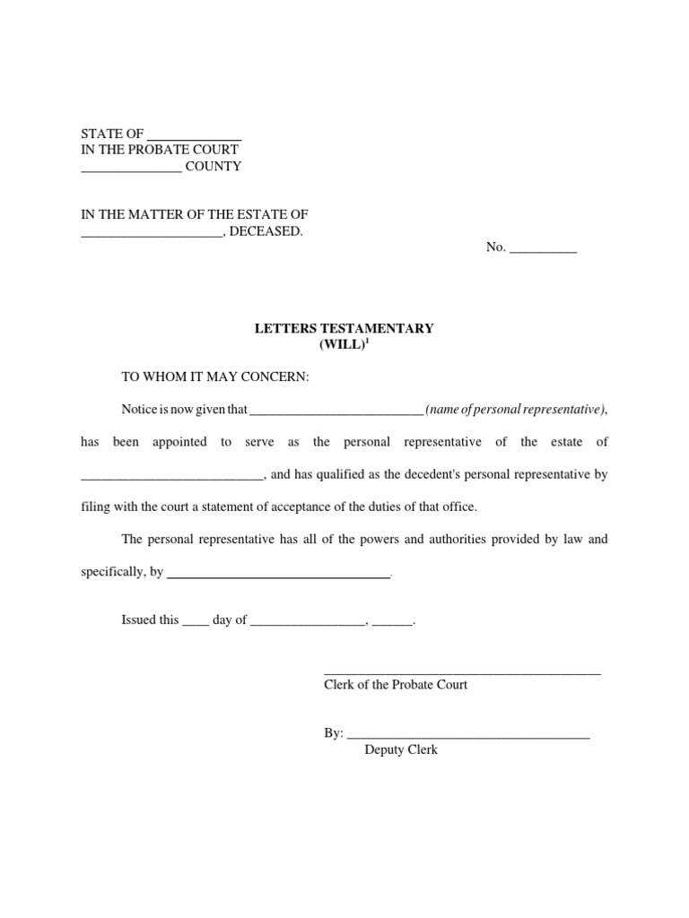 Testamentary Letter | PDF