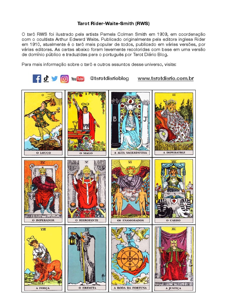 Cartas de Tarot RWS para Imprimir PDF | PDF