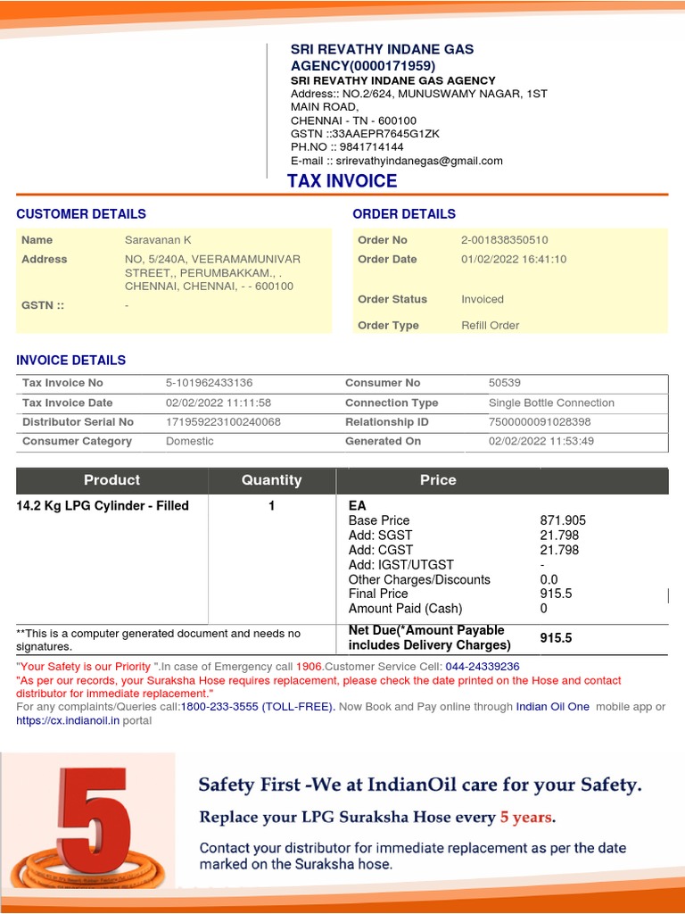 Invoice | Download Free PDF | Liquefied Petroleum Gas | Invoice