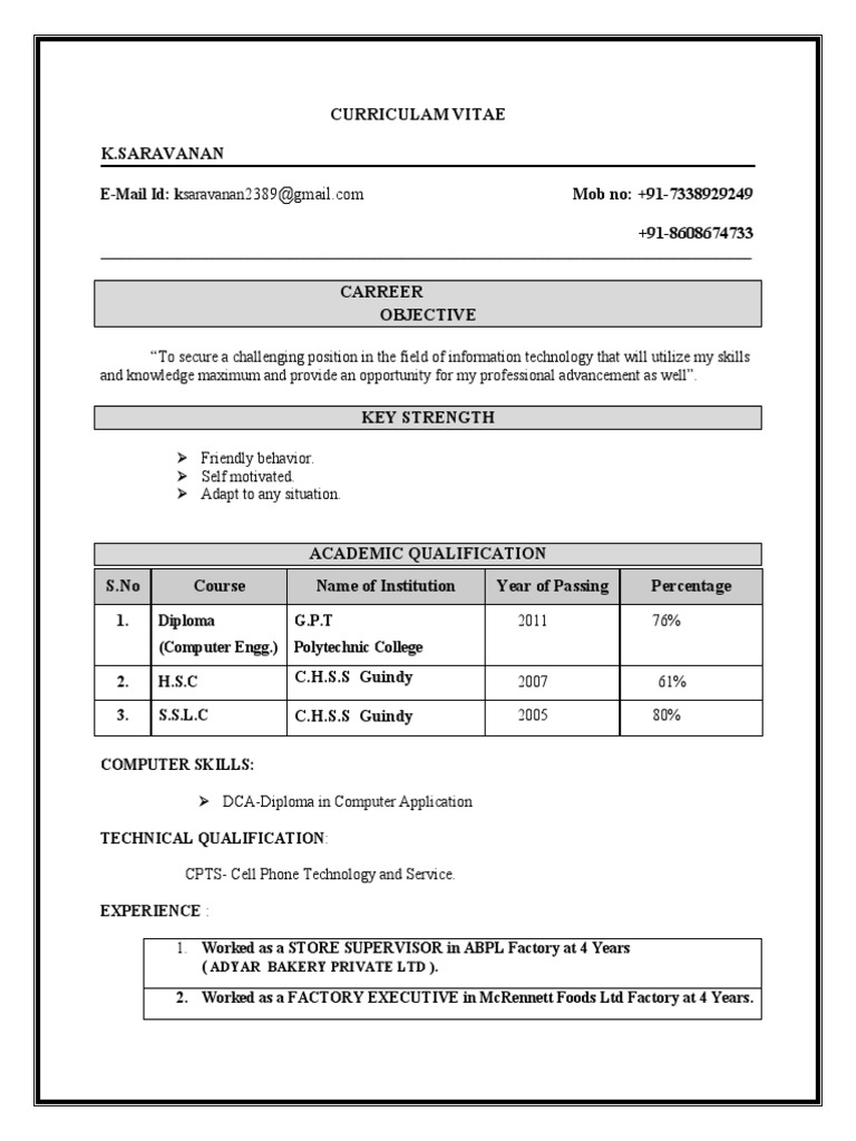 Resume - Sarvanan | PDF | Cognitive Science | Cognition
