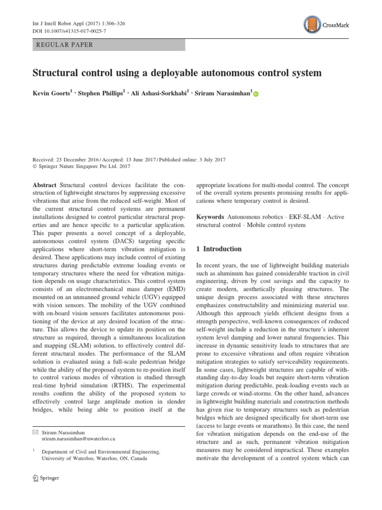 Structural Control Using A Deployable Autonomous | PDF | Computer Science