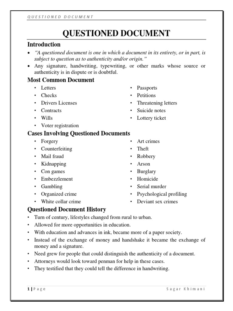 Questioned Document review | PDF | Typewriter | Writing