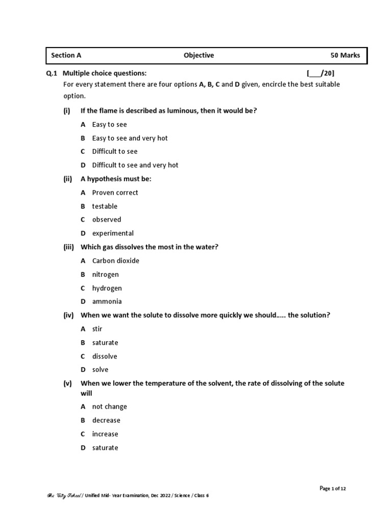 Science Test For Grade 6 Pdf Series And Parallel Circuits Filtration