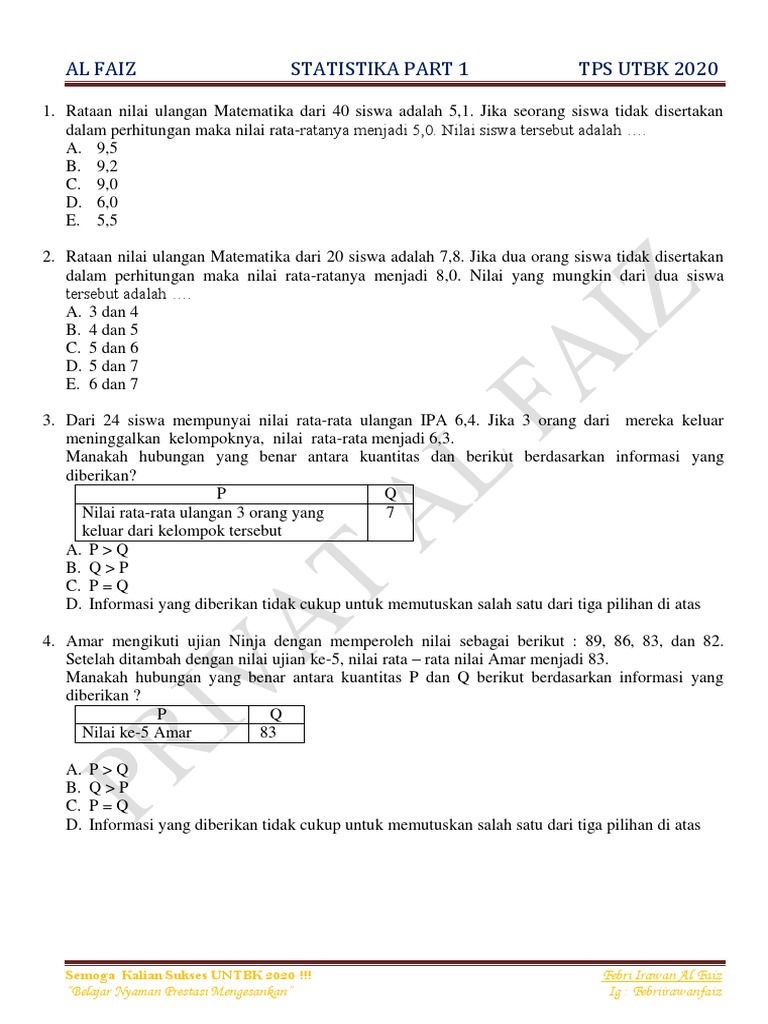 Statistika Part 1 - Al Faiz | PDF