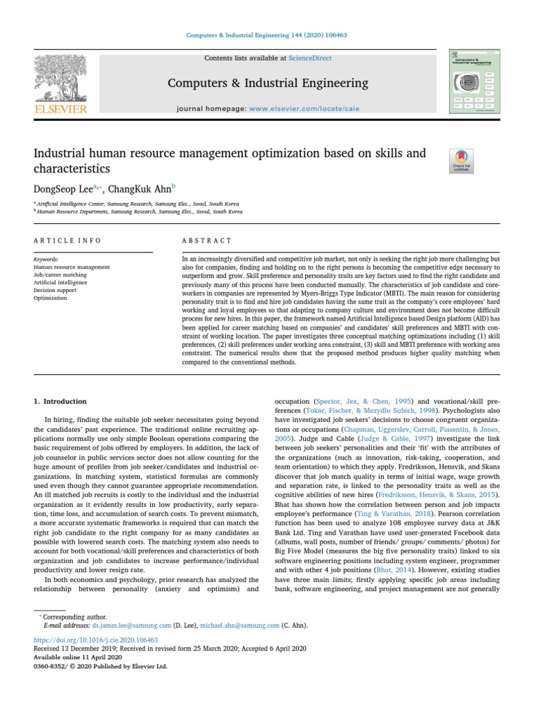 Lee 2020 | PDF | Mathematical Optimization | Linear Programming