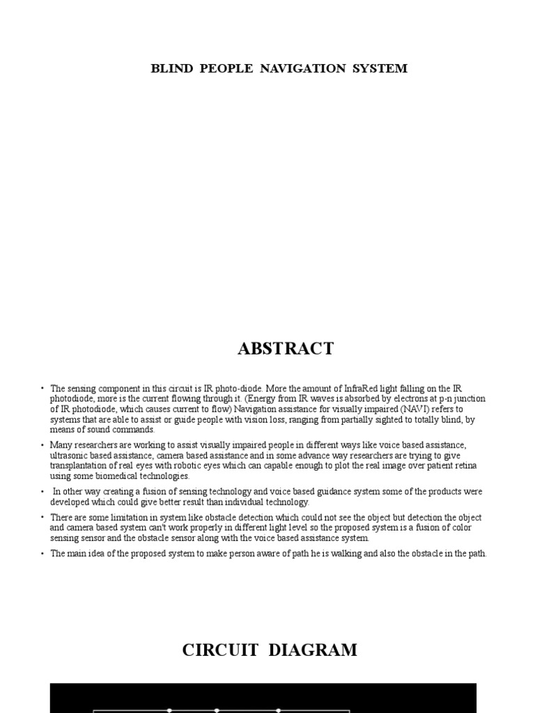 Blind People Navigation System | PDF | Infrared | Visual Impairment