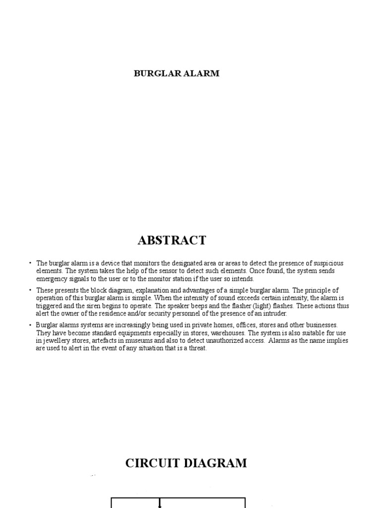 Burglar Alarm | PDF | Security Alarm | Electrical Engineering
