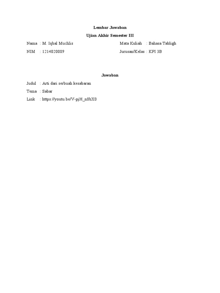 Bahasa Tabligh - M. Iqbal Muchlis - 1214020089 - KPI 3B | PDF