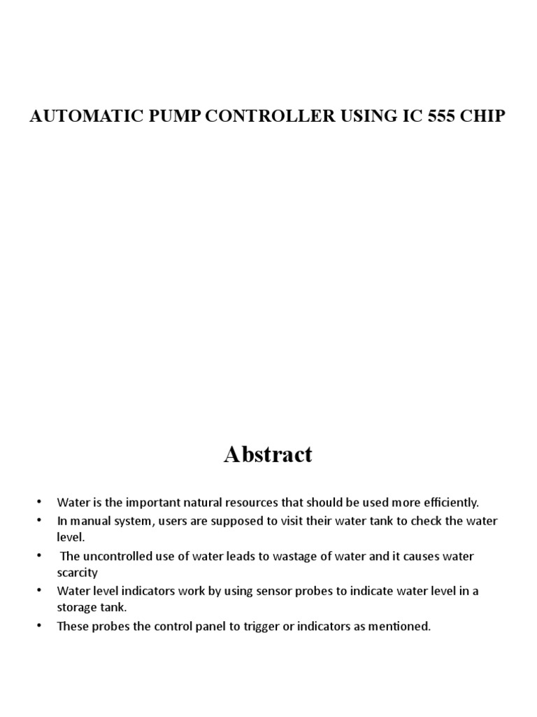Automatic Pump Controller Using Ic 555 Chip 3 | Download Free PDF | Electrical Components ...