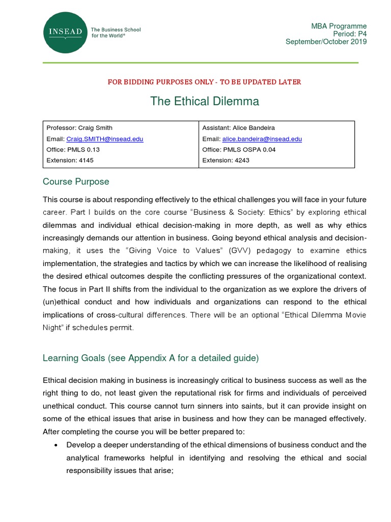 Ethical-Dilemma FBL P3 Smith | PDF | Corporate Social Responsibility ...