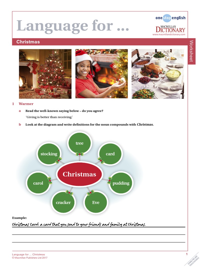 Languagefor Christmas Ws 460246 | PDF | Christmas | Cuisine