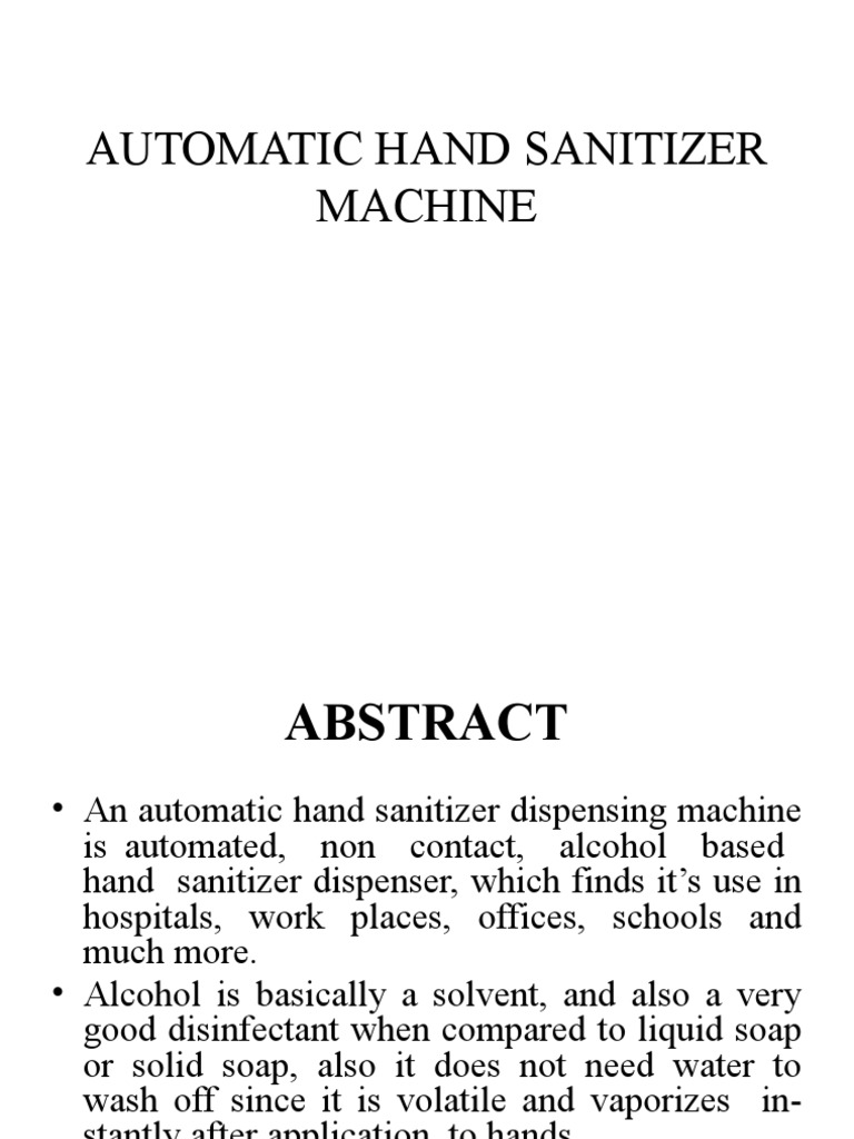 Automatic Hand Sanitizer Machine | PDF