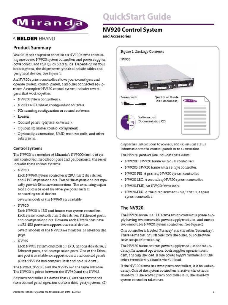 QG0014-01 NV920 QuickStart Guide | PDF | Installation (Computer Programs) | Ip Address