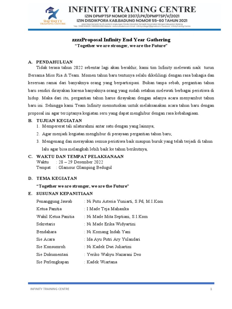 Proposal Acara Gathering Tahun Baru | PDF