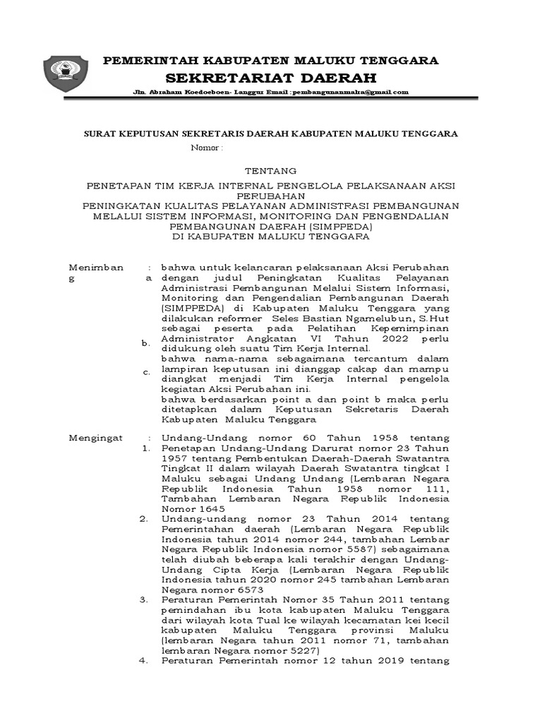 SK Tim Kerja Pka | PDF