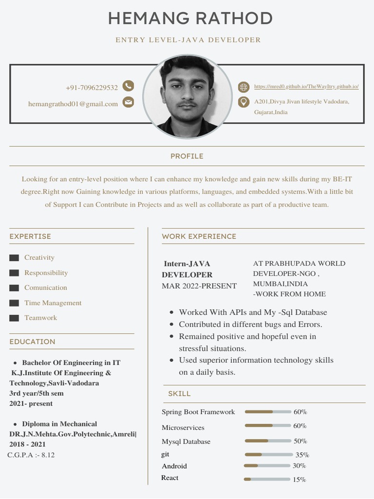 Hemang's Resume | PDF | Computing