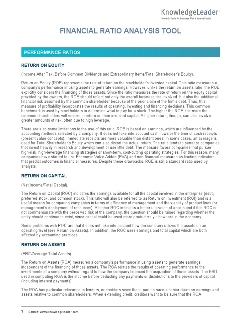 Financial Ratio Analysis Guide | PDF | Price–Earnings Ratio | Book Value