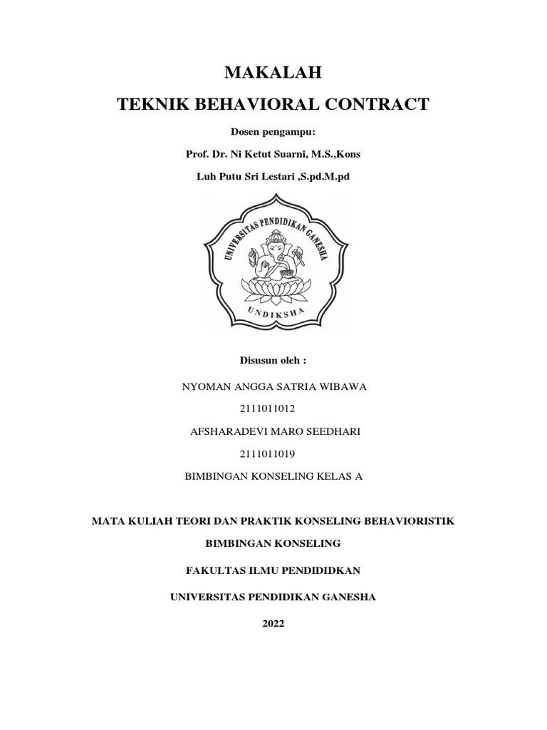 Behavioral Contract | PDF
