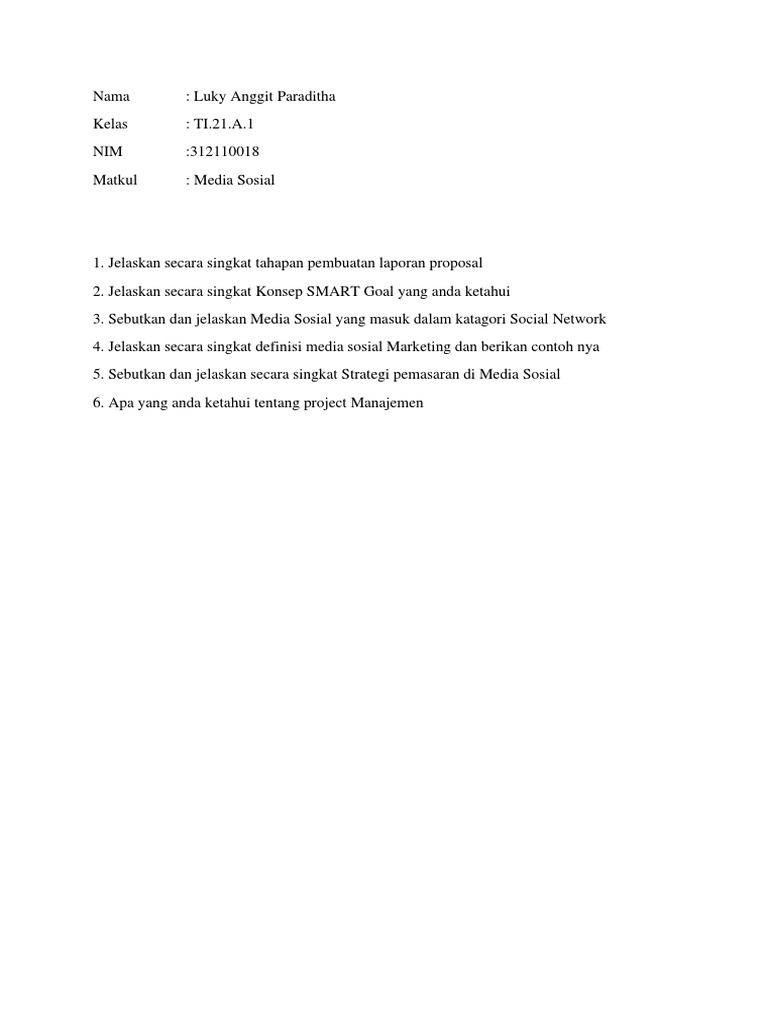 Media Sosial - Luky Anggit Paraditha - 312110018 | PDF
