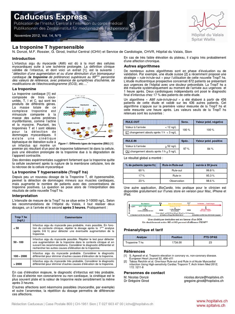 Troponine T hypersensible et AMI | PDF | Infarctus du myocarde ...