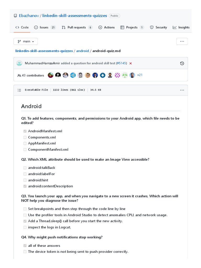 Linkedin-Skill-Assessments-Quizzes - Android-Quiz - MD at Main Ebazhanov - Linkedin-Skill ...
