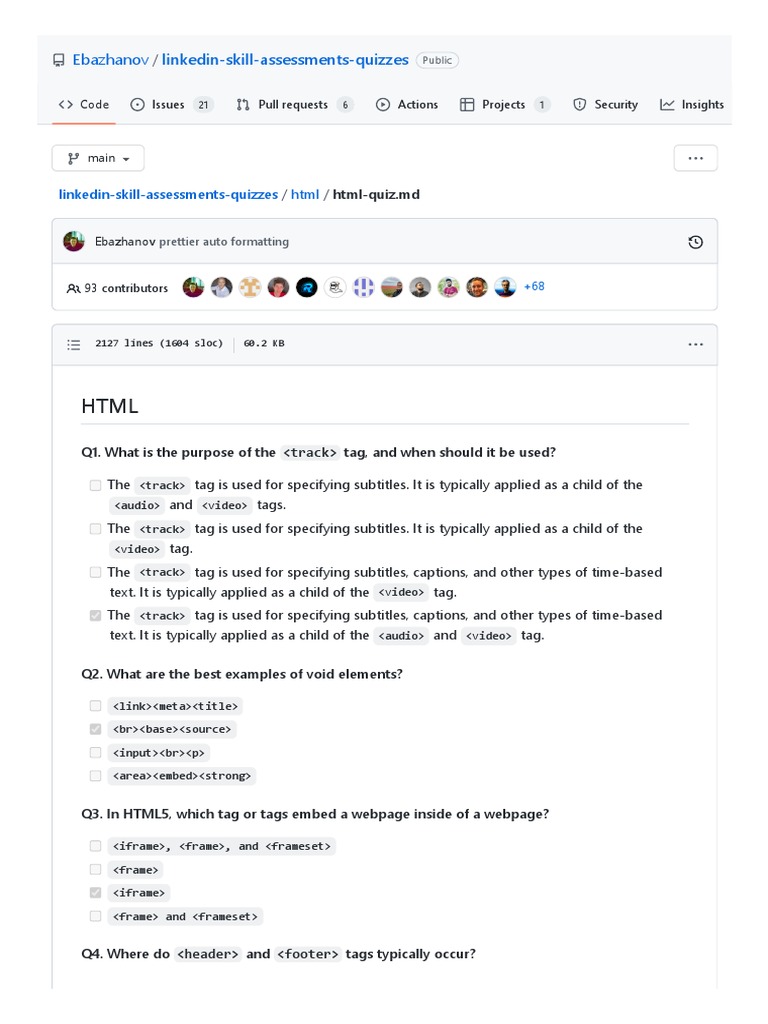 Linkedin-Skill-Assessments-Quizzes - Html-Quiz - MD at Main Ebazhanov ...
