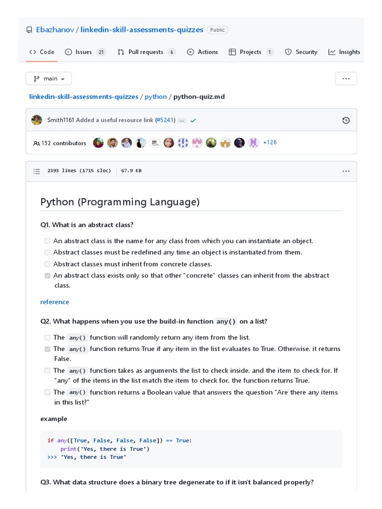 Linkedin-Skill-Assessments-Quizzes - Python-Quiz - MD at Main Ebazhanov - Linkedin-Skill ...
