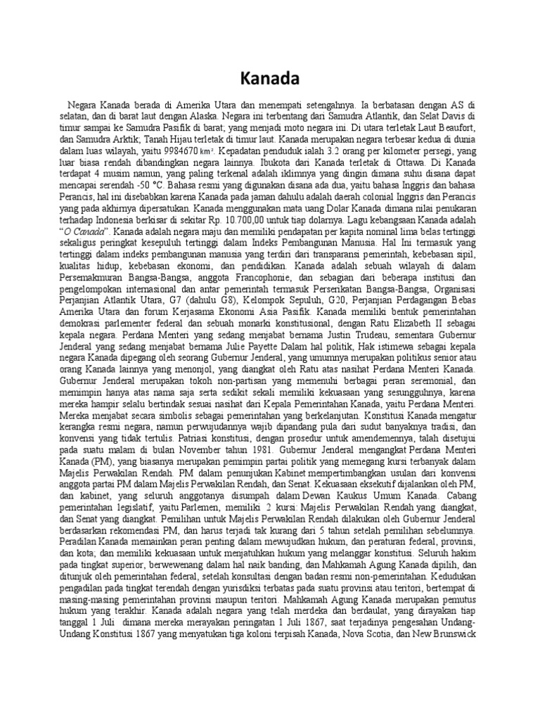 Hal Mengenai Negara Kanada | PDF