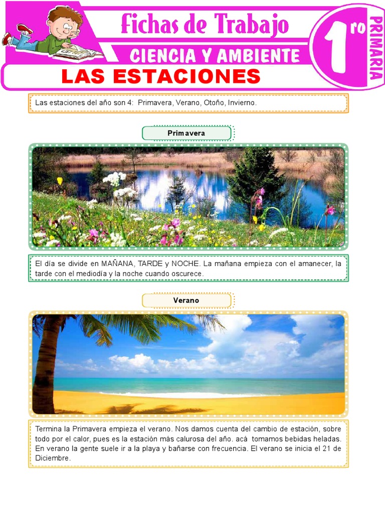 Las Estaciones para Primer Grado de Primaria | PDF | Temporada de ...