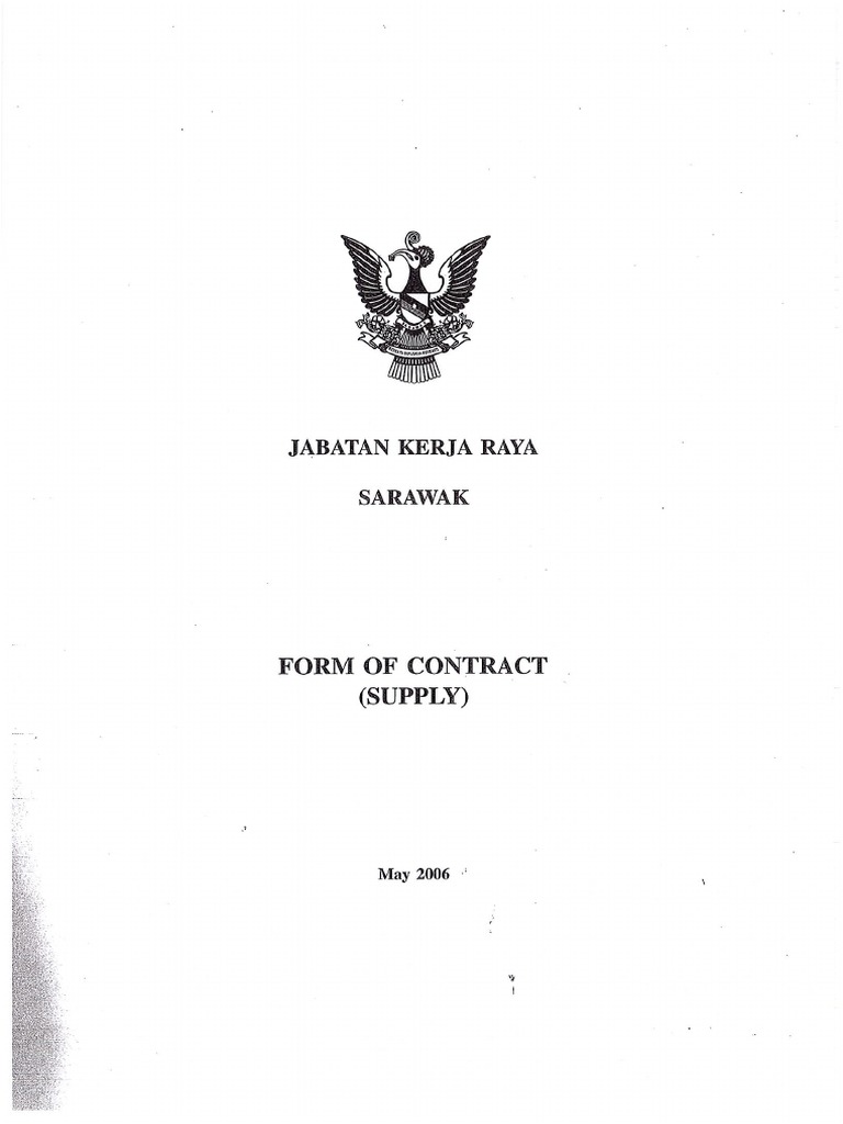 Form of Contract (Supply) | PDF