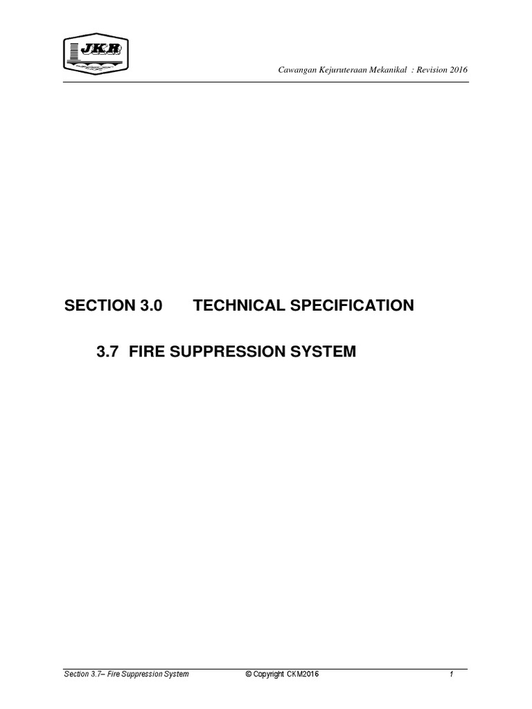 Section 3.7 Fire Supression System 2016 | PDF | Pipe (Fluid Conveyance ...