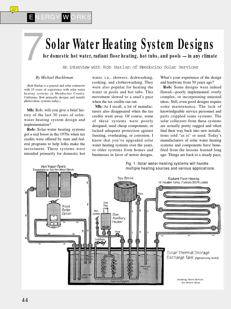7 Solar Water Heating System Designs | PDF | Water Heating | Hvac